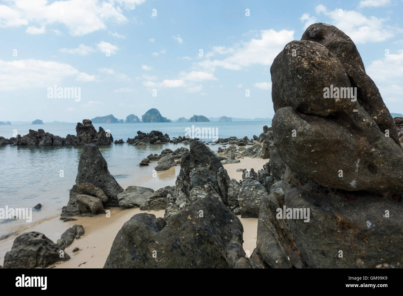 Thailand, Tubkaek, beach with rocks Stock Photo - Alamy