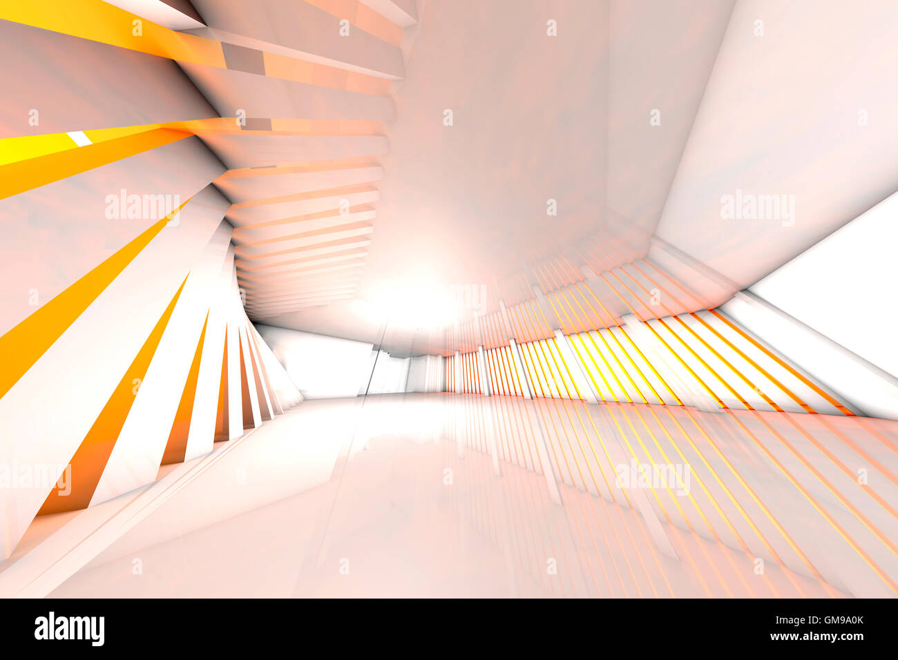 3D rendered illustration, architecture visualization of a futuristic ...