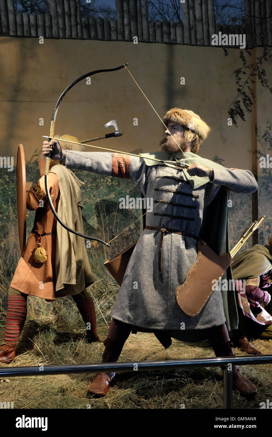 Medieval knight fight with wooden bow and arrows,The Carpathian Troy ...