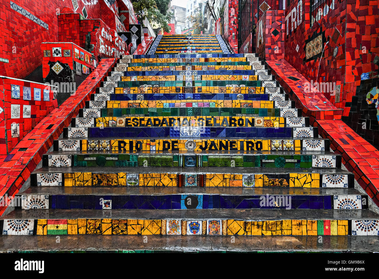 The Escadaria Selaron or Selaron Steps, public art work made from Stock ...