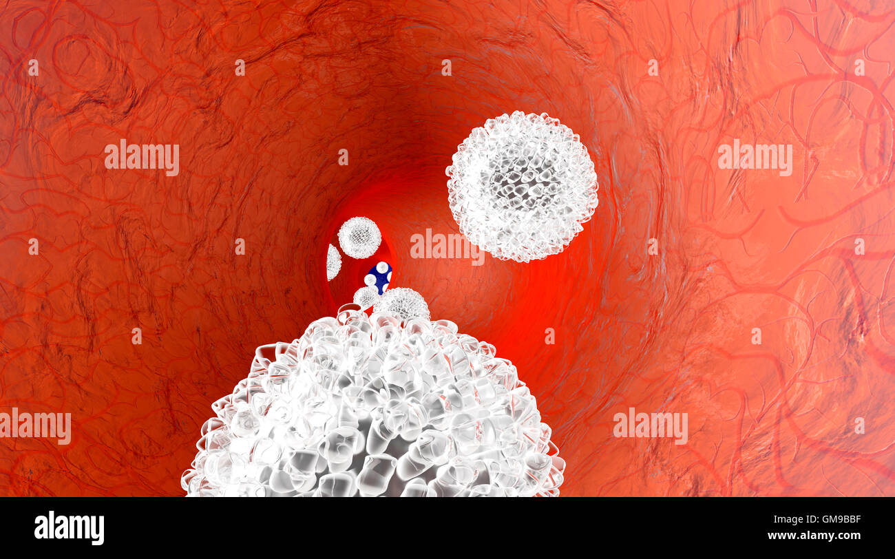 Leukocytes flowing in a blood vessel, 3D Rendering Stock Photo - Alamy