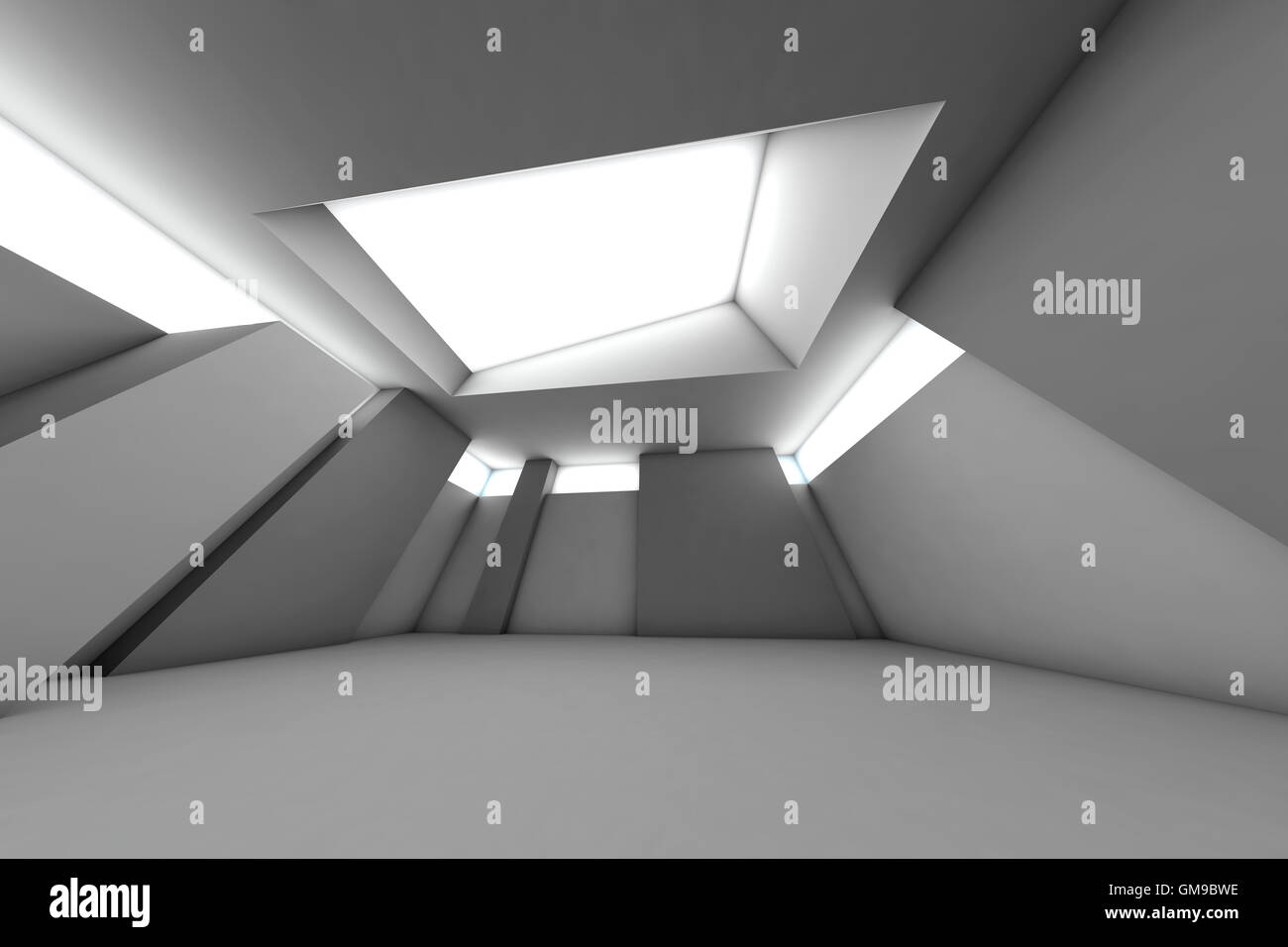 Futuristic empty room, 3D Rendering Stock Photo - Alamy