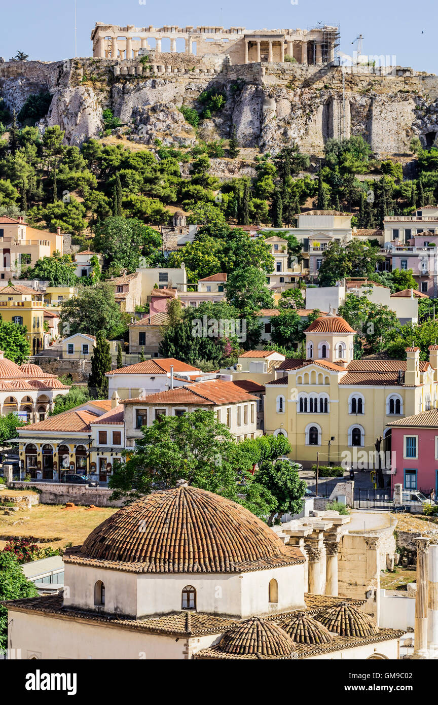 Greece, Athens, View to Acropolis Stock Photo - Alamy