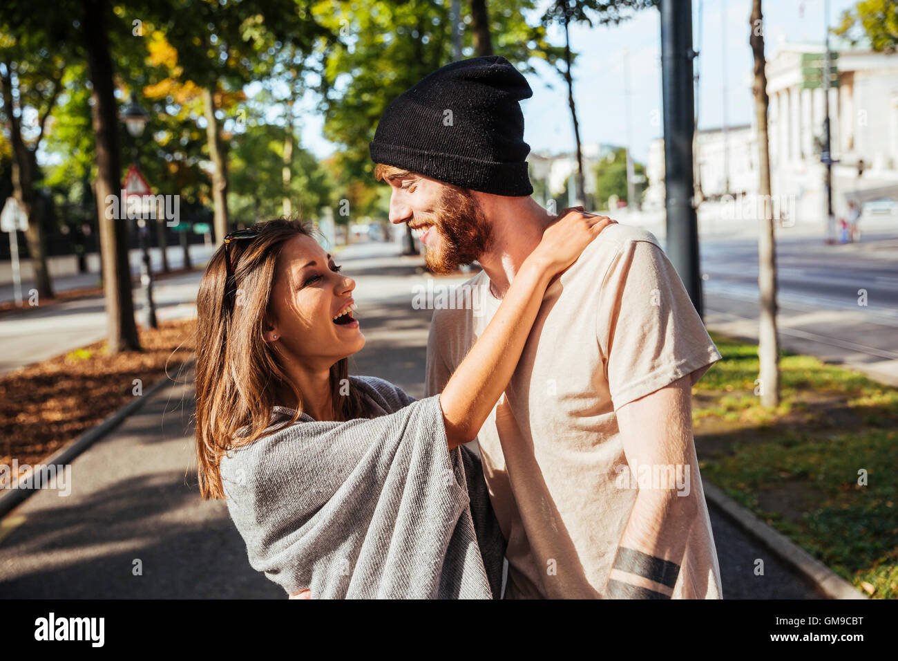 Austria, Vienna, young couple in love Stock Photo - Alamy