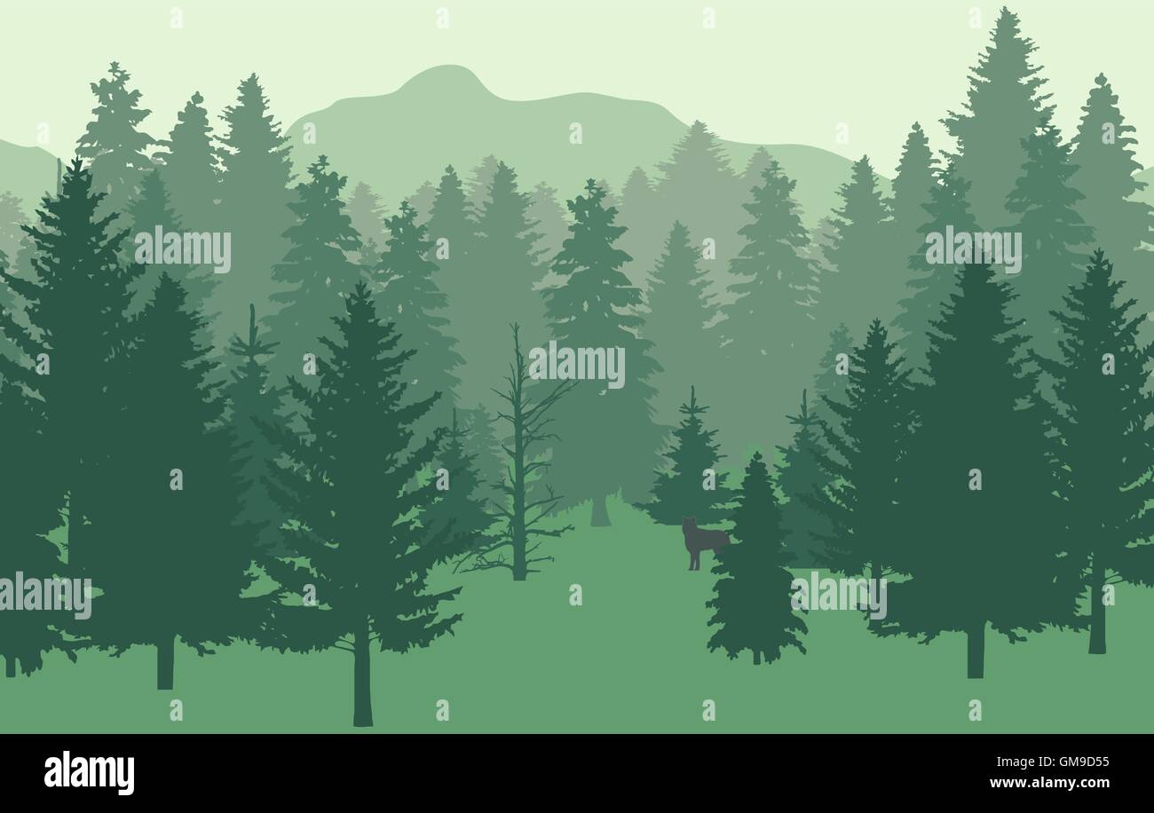 Green Forest Landscape Stock Vector Image & Art - Alamy