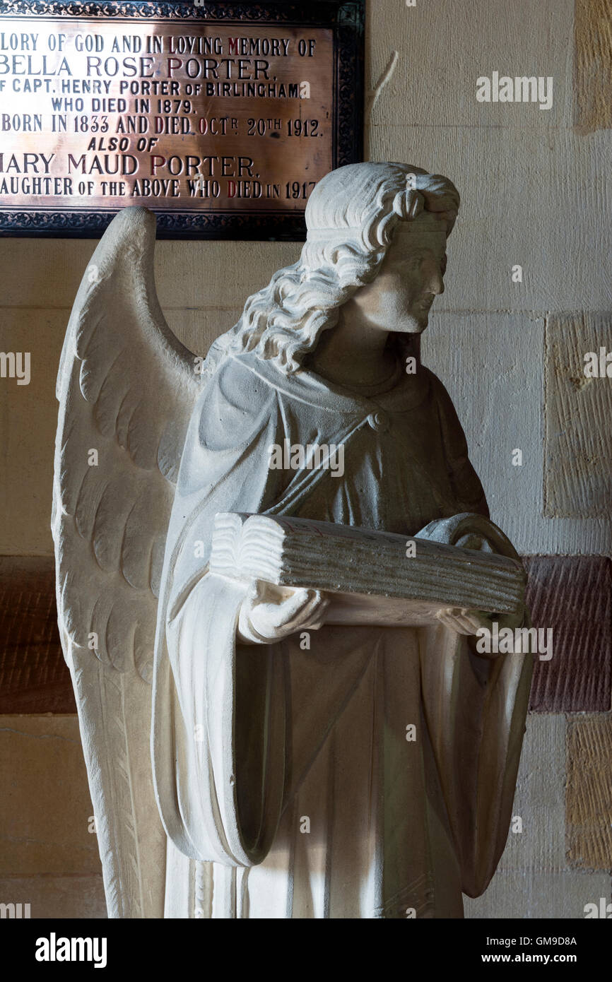 Angel sculpture, St. James the Great Church, Birlingham, Worcestershire ...