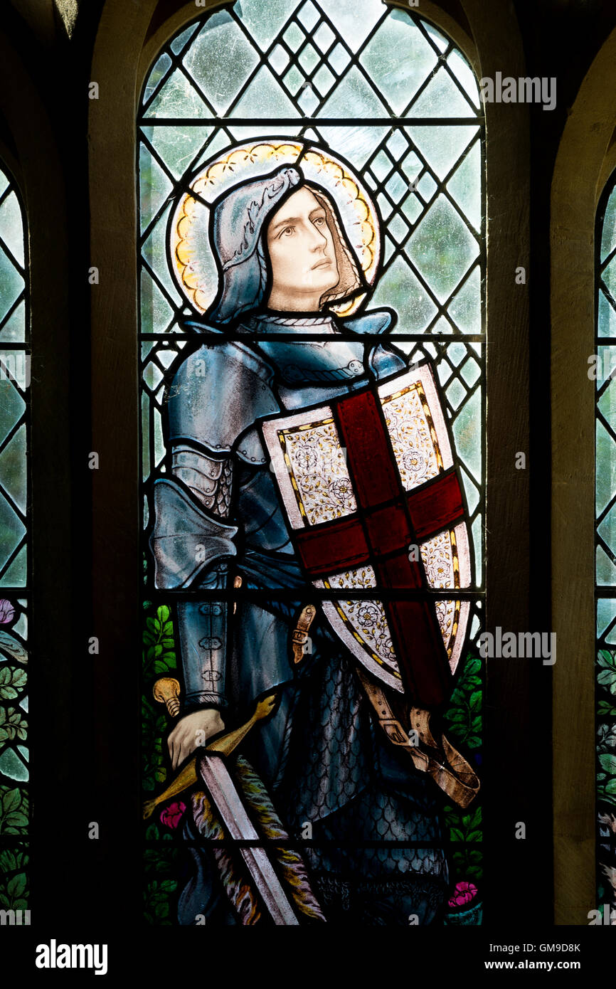 Saint George stained glass, St. James the Great Church, Birlingham ...