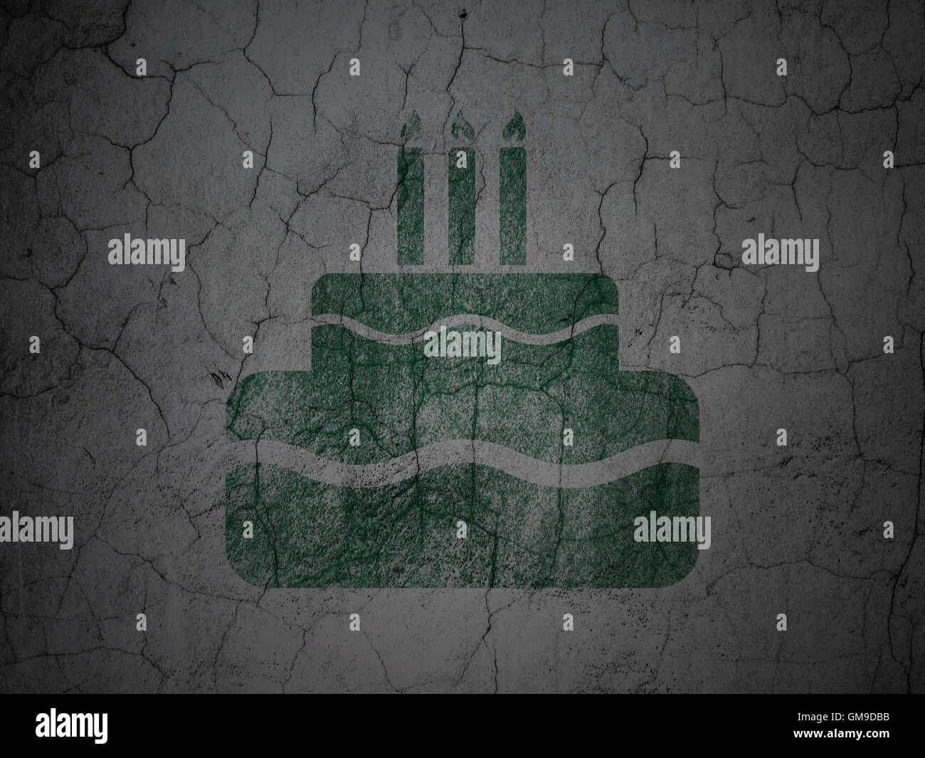 Entertainment, concept: Cake on grunge wall background Stock Photo - Alamy