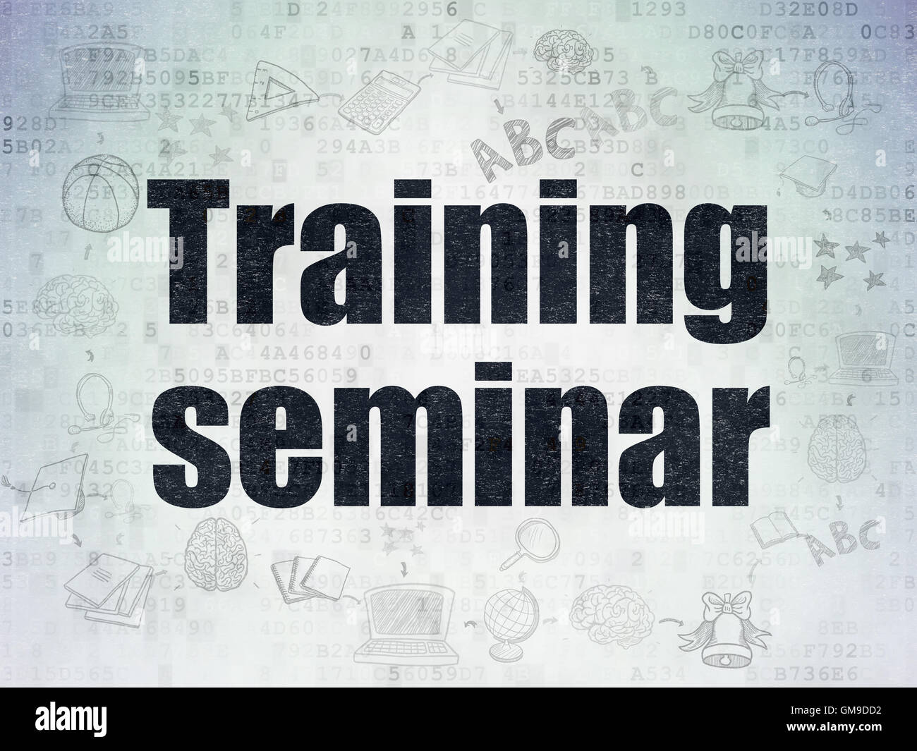 Learning concept: Training Seminar on Digital Data Paper background ...