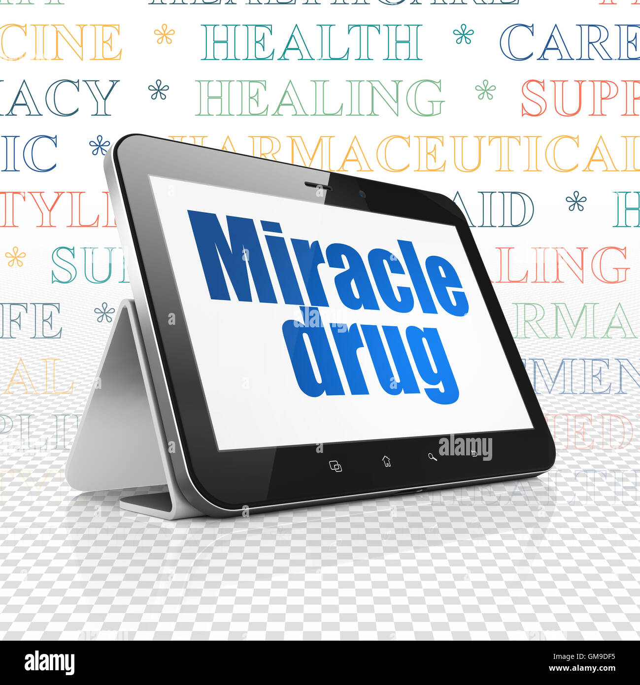 Health concept: Tablet Computer with Miracle Drug on display Stock ...