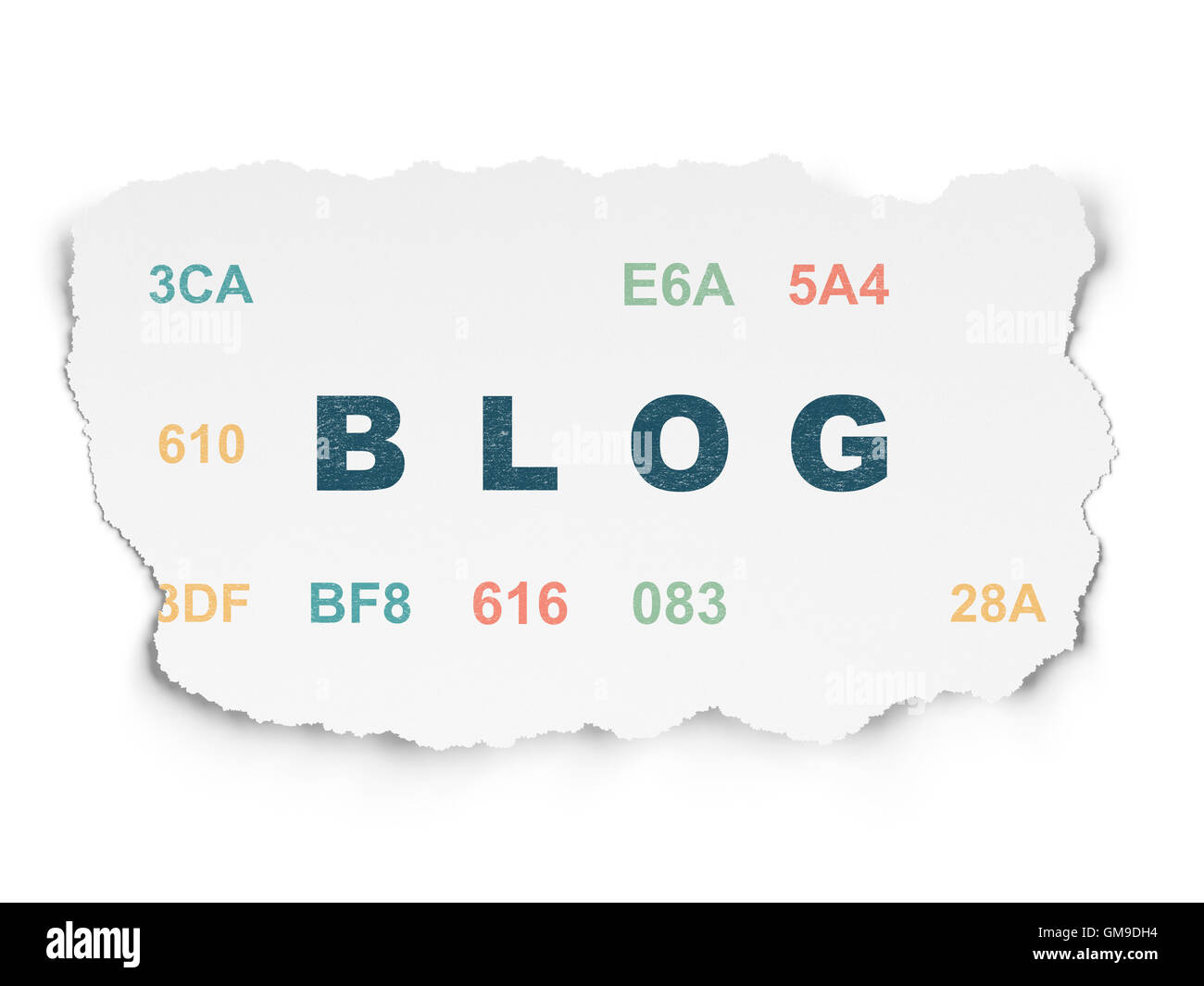 Web design concept: Blog on Torn Paper background Stock Photo - Alamy