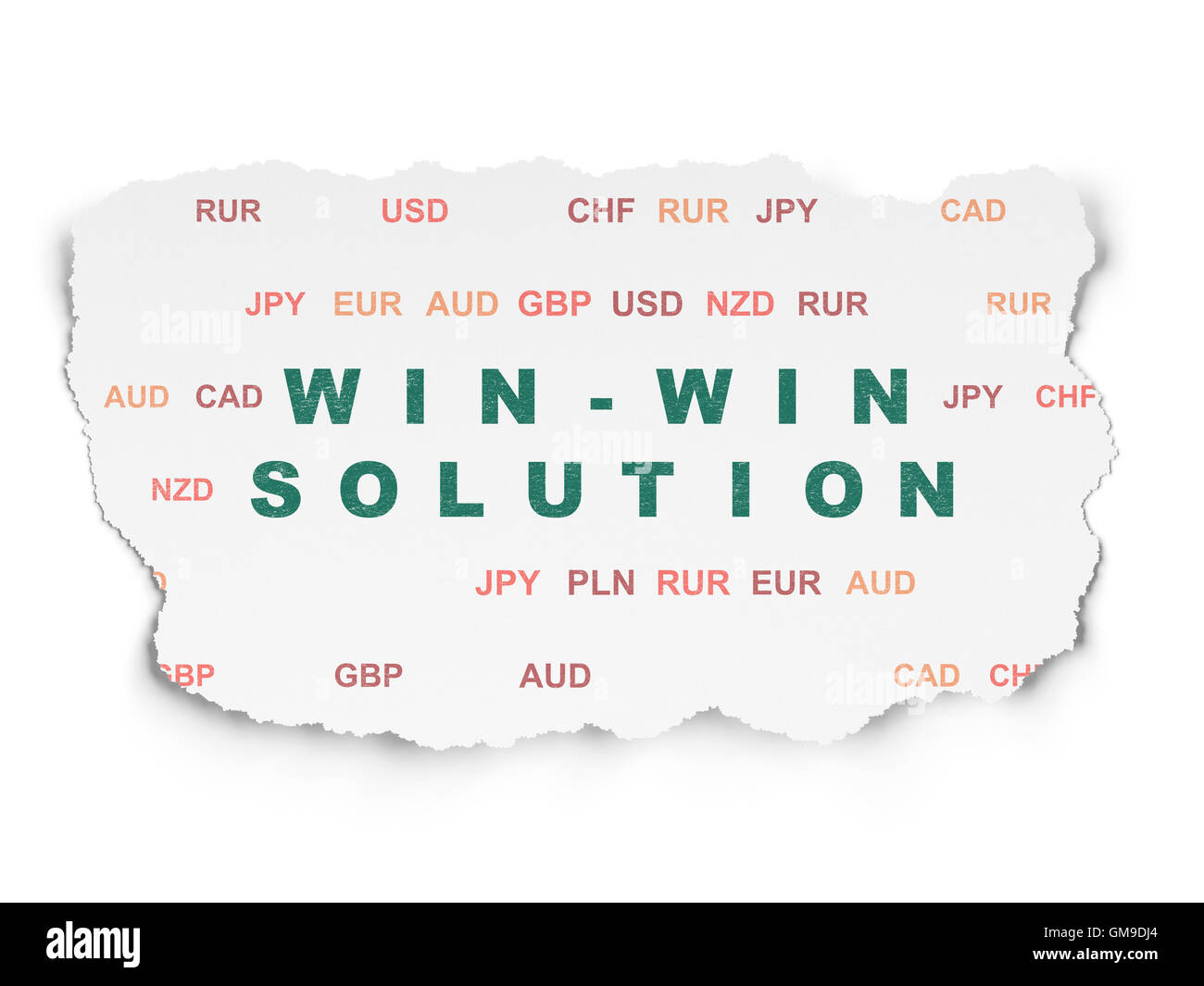 Finance concept: Win-win Solution on Torn Paper background Stock Photo ...