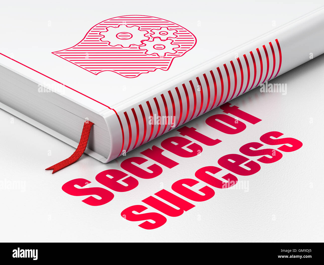 Finance concept: book Head With Gears, Secret of Success on white ...