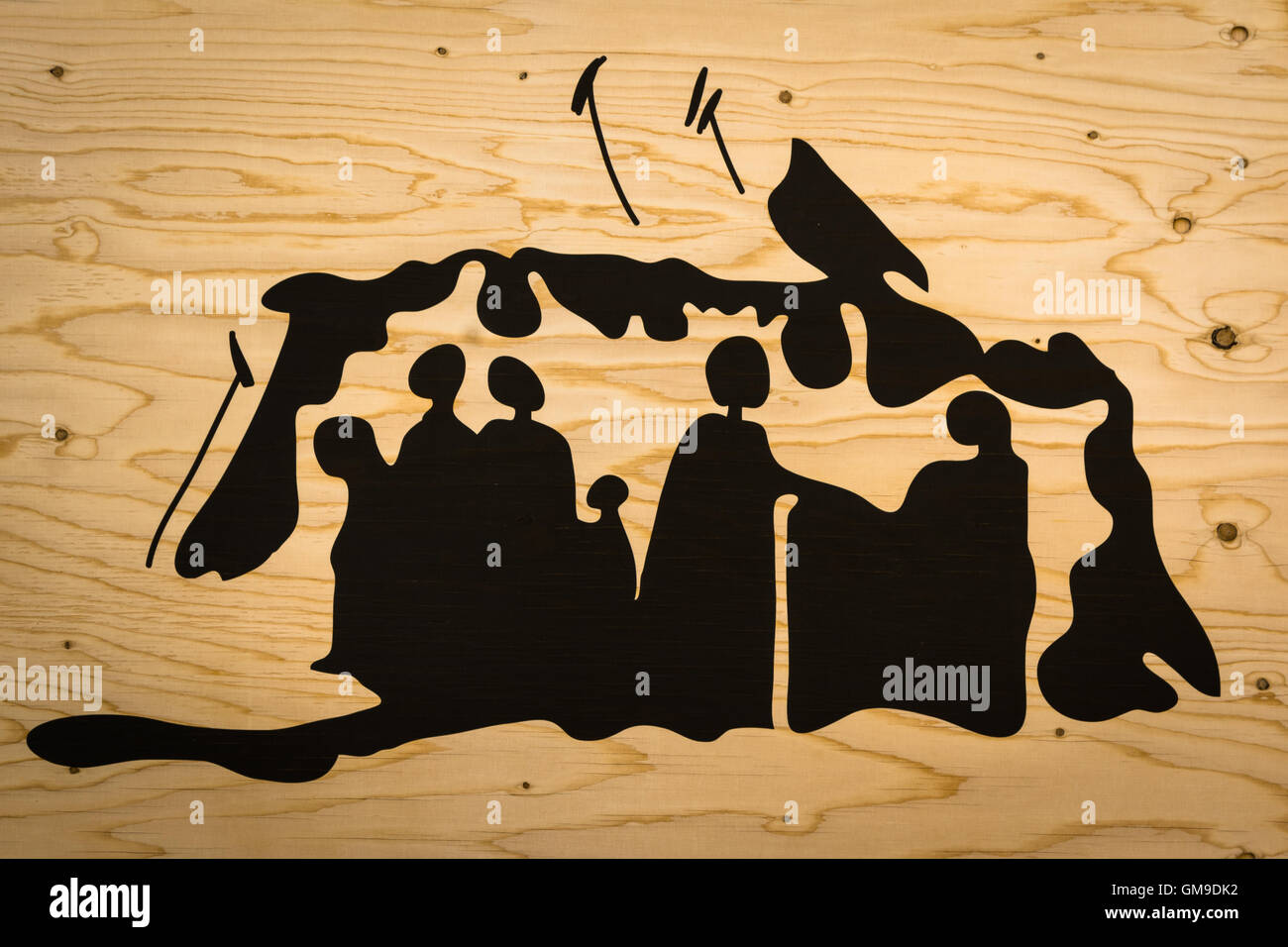 Graphic Silhouette: Family Unity inside House Stock Photo - Alamy