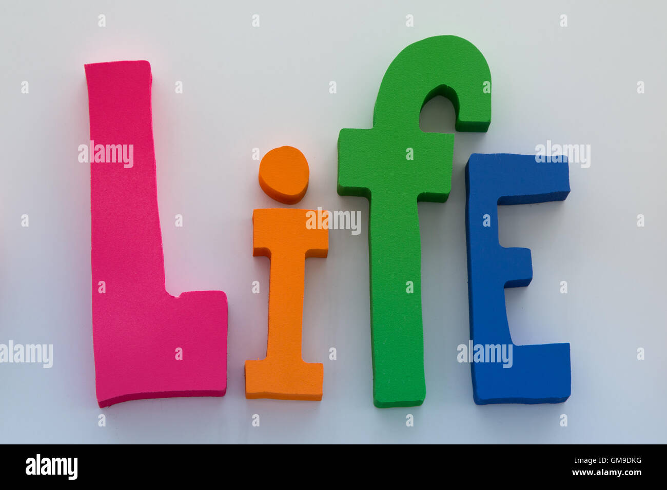 Colorful Words Life: Text Message Stock Photo - Alamy