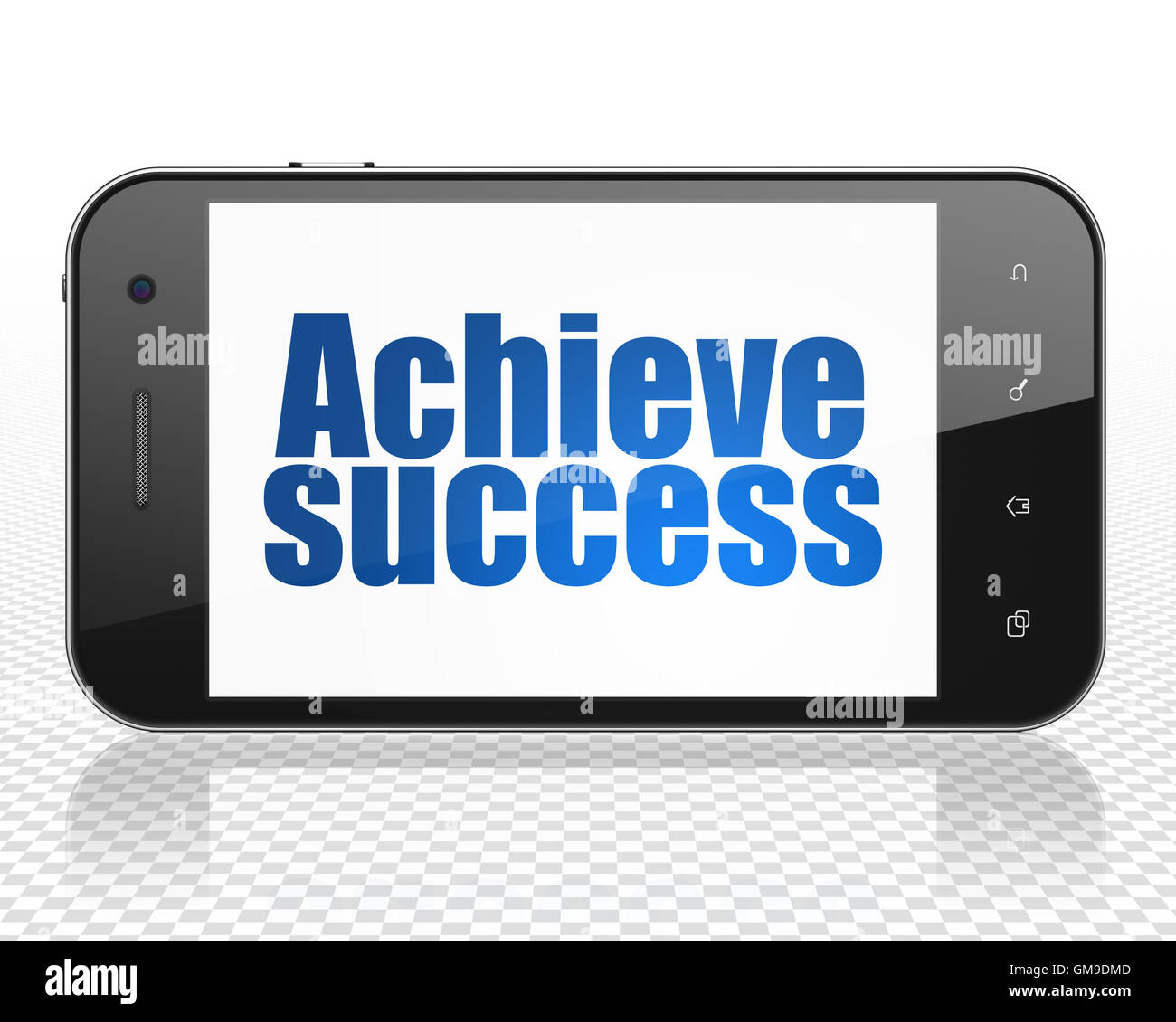 Finance concept: Smartphone with Achieve Success on display Stock Photo ...