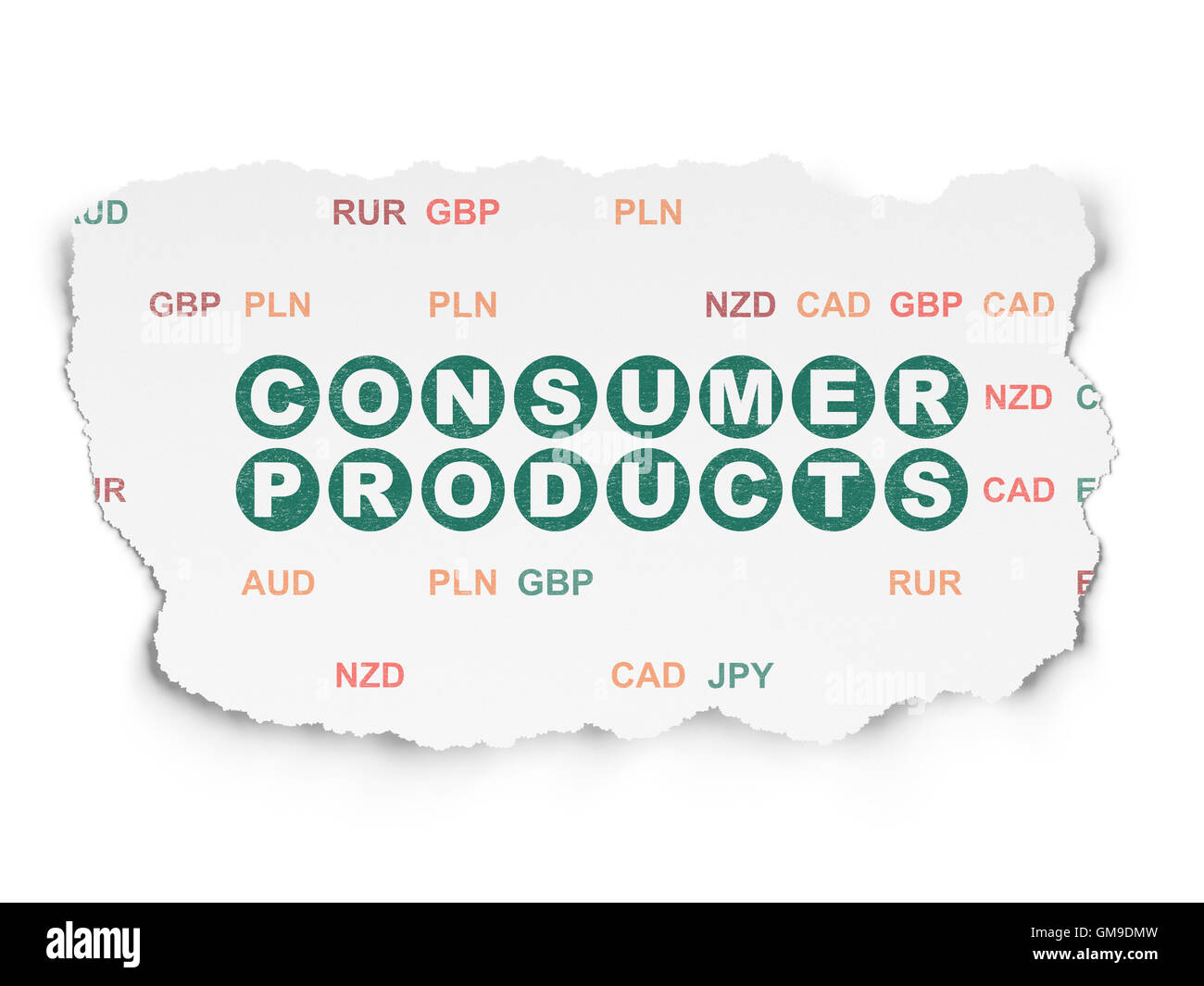 Business concept: Consumer Products on Torn Paper background Stock ...