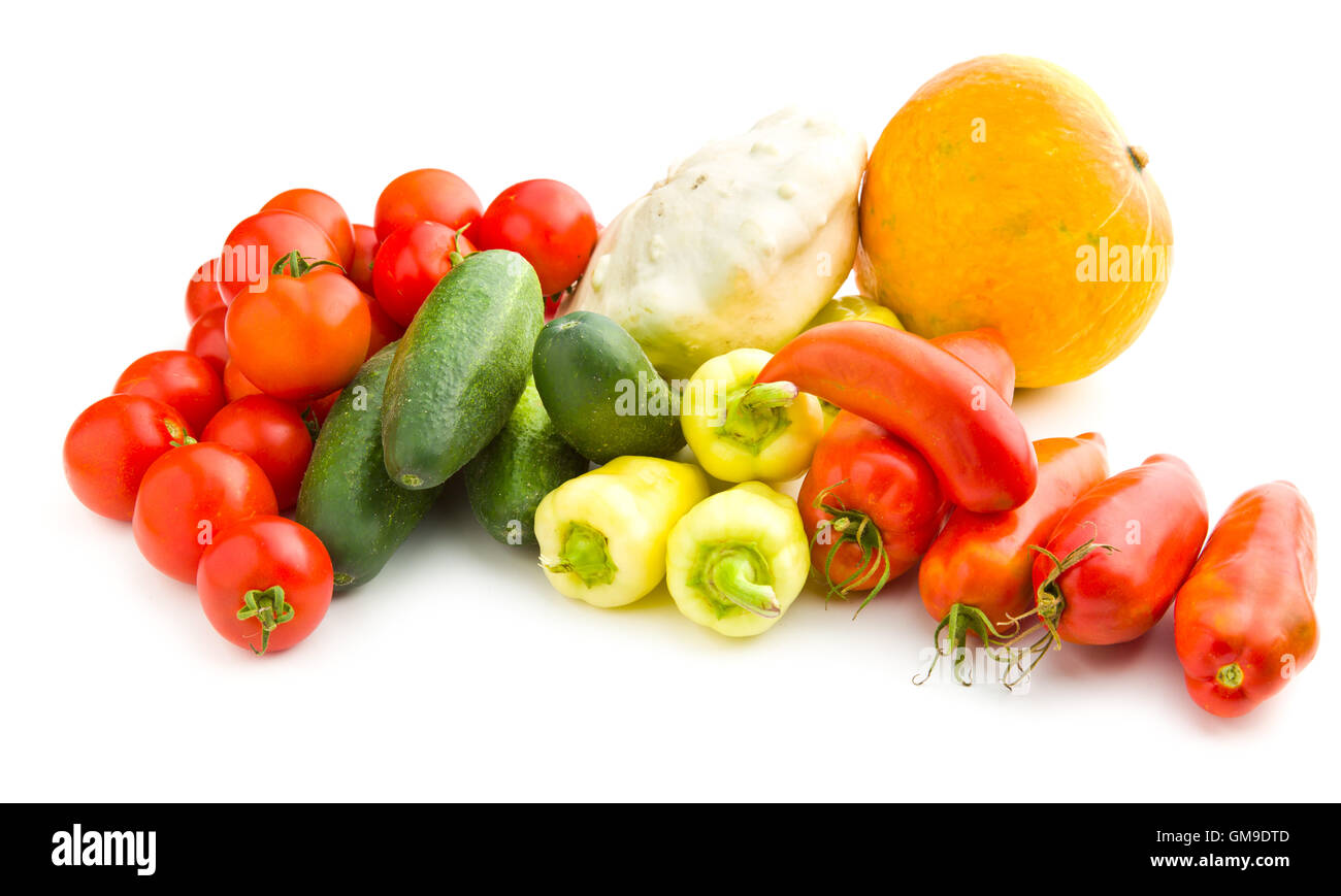 Mix of vegetable isolated on white background Stock Photo - Alamy
