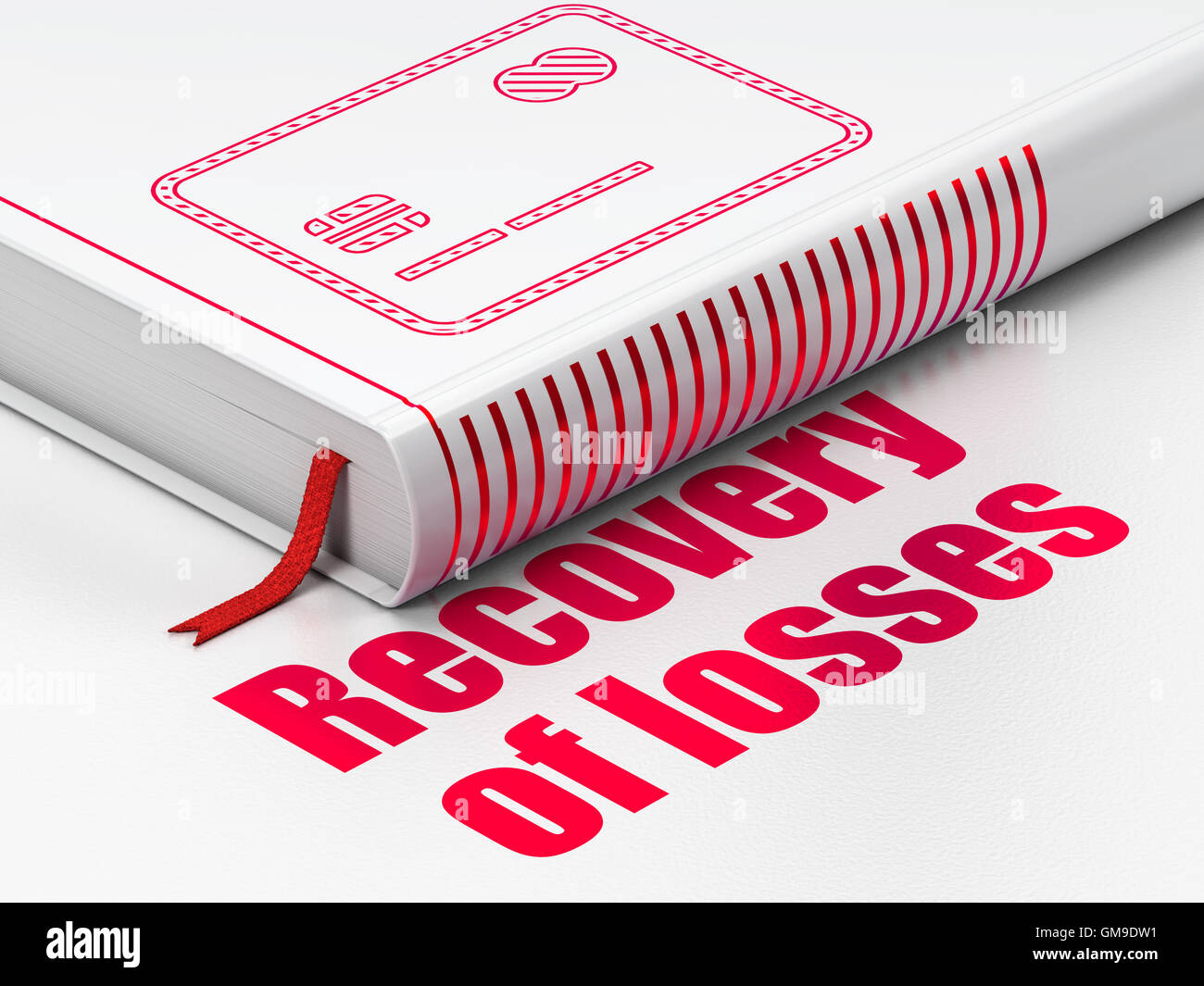 Currency concept: book Credit Card, Recovery Of losses on white ...