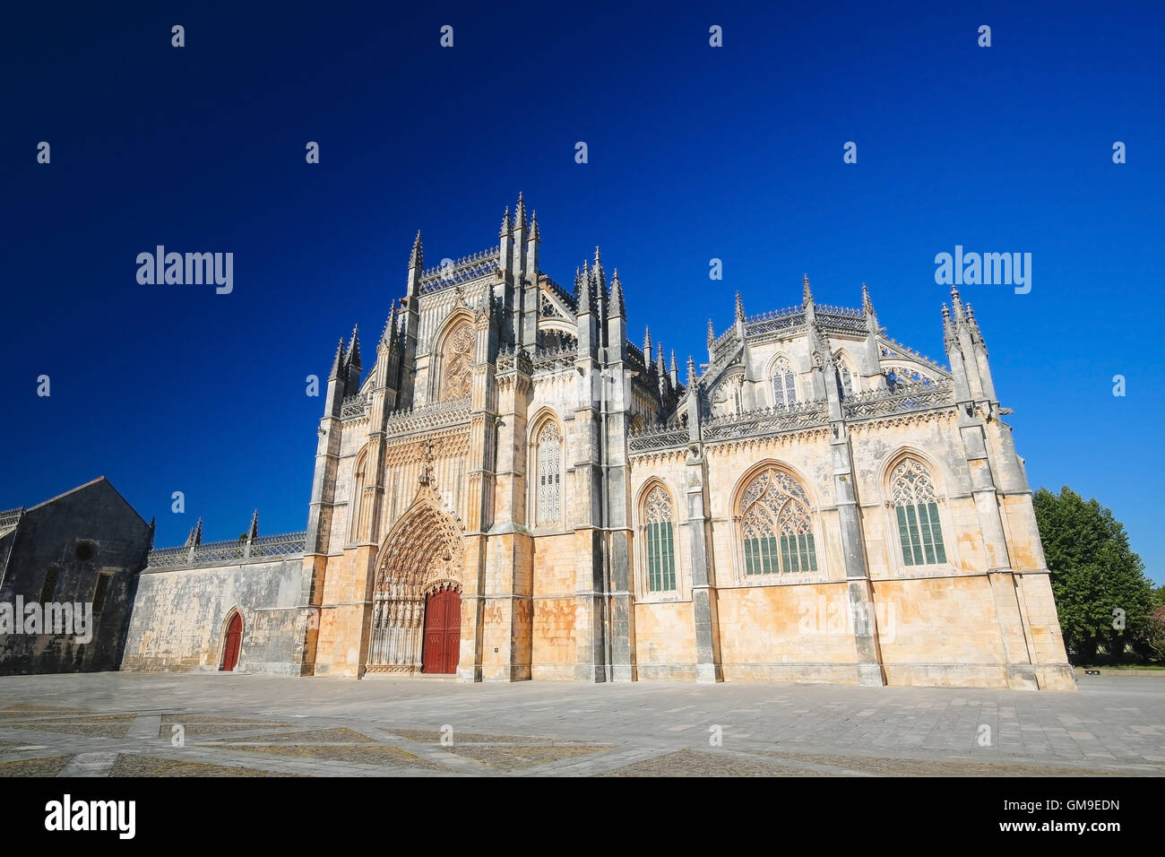 Facade of the Monastery of Batalha, one of the most important Gothic ...