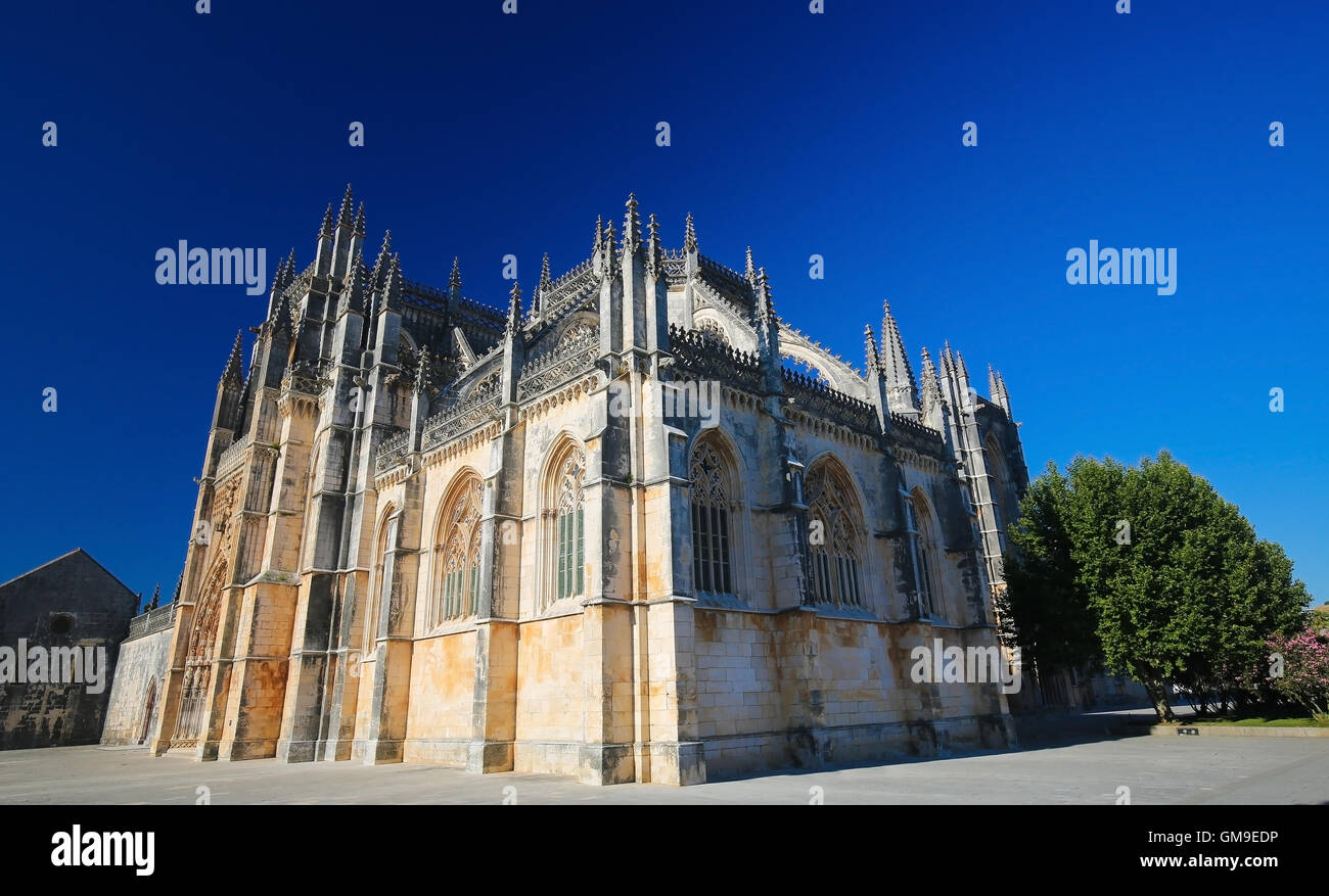 Facade of the Monastery of Batalha, one of the most important Gothic ...