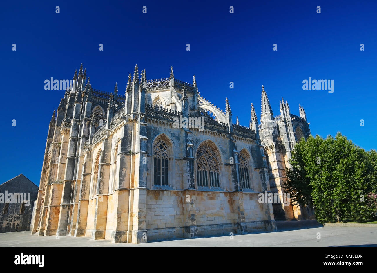 Facade of the Monastery of Batalha, one of the most important Gothic ...