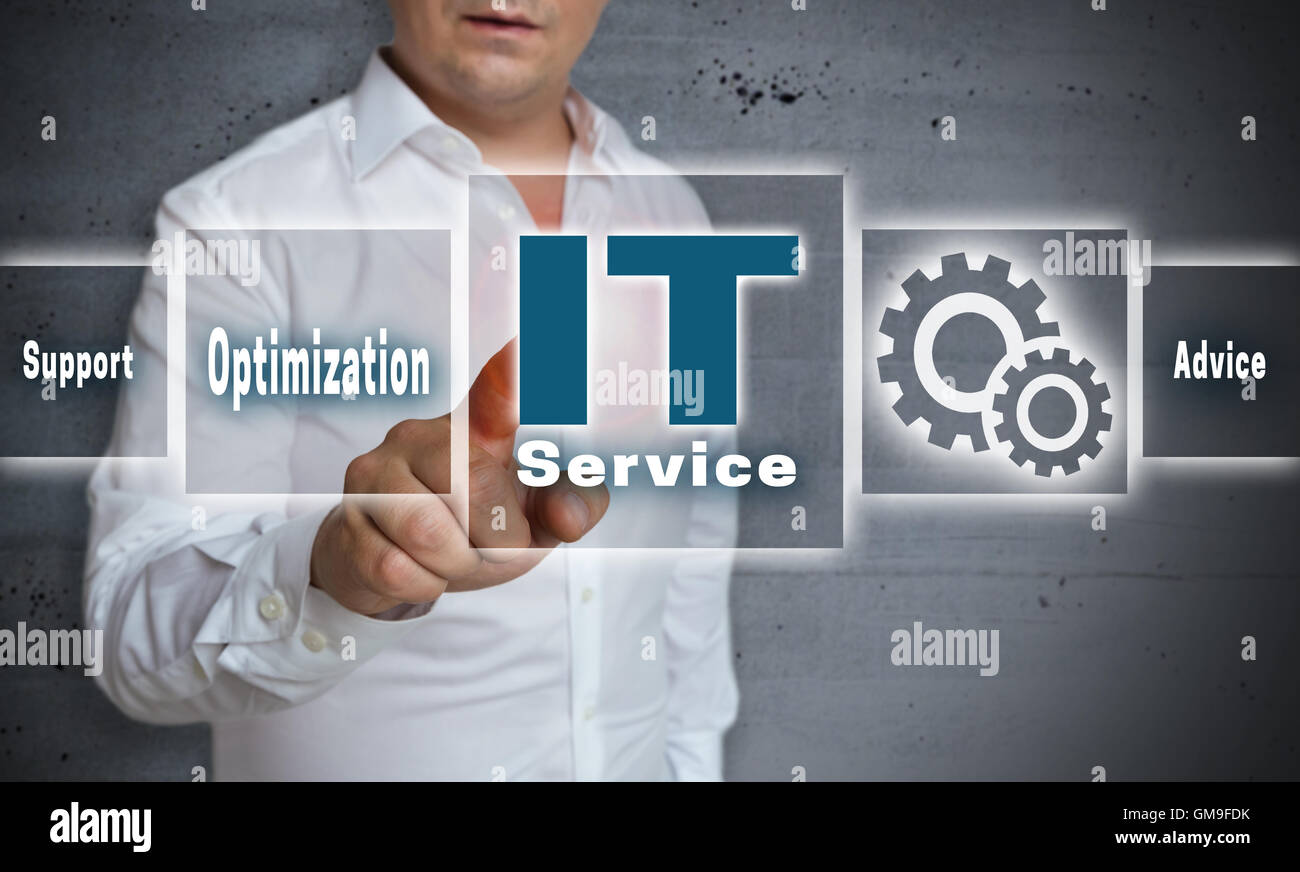 it service touchscreen concept background Stock Photo - Alamy