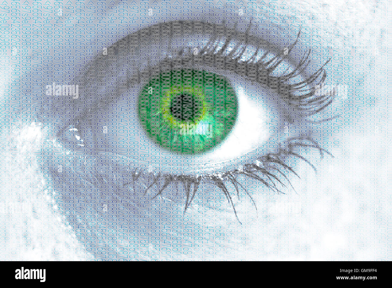 Matrix eye looks at viewer concept Stock Photo - Alamy