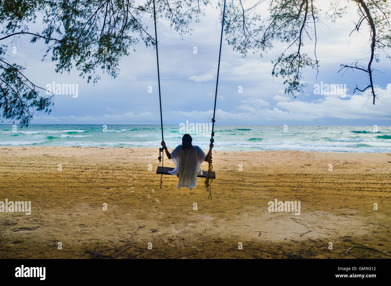 Rope Swing On Beach High Resolution Stock Photography and Images - Alamy
