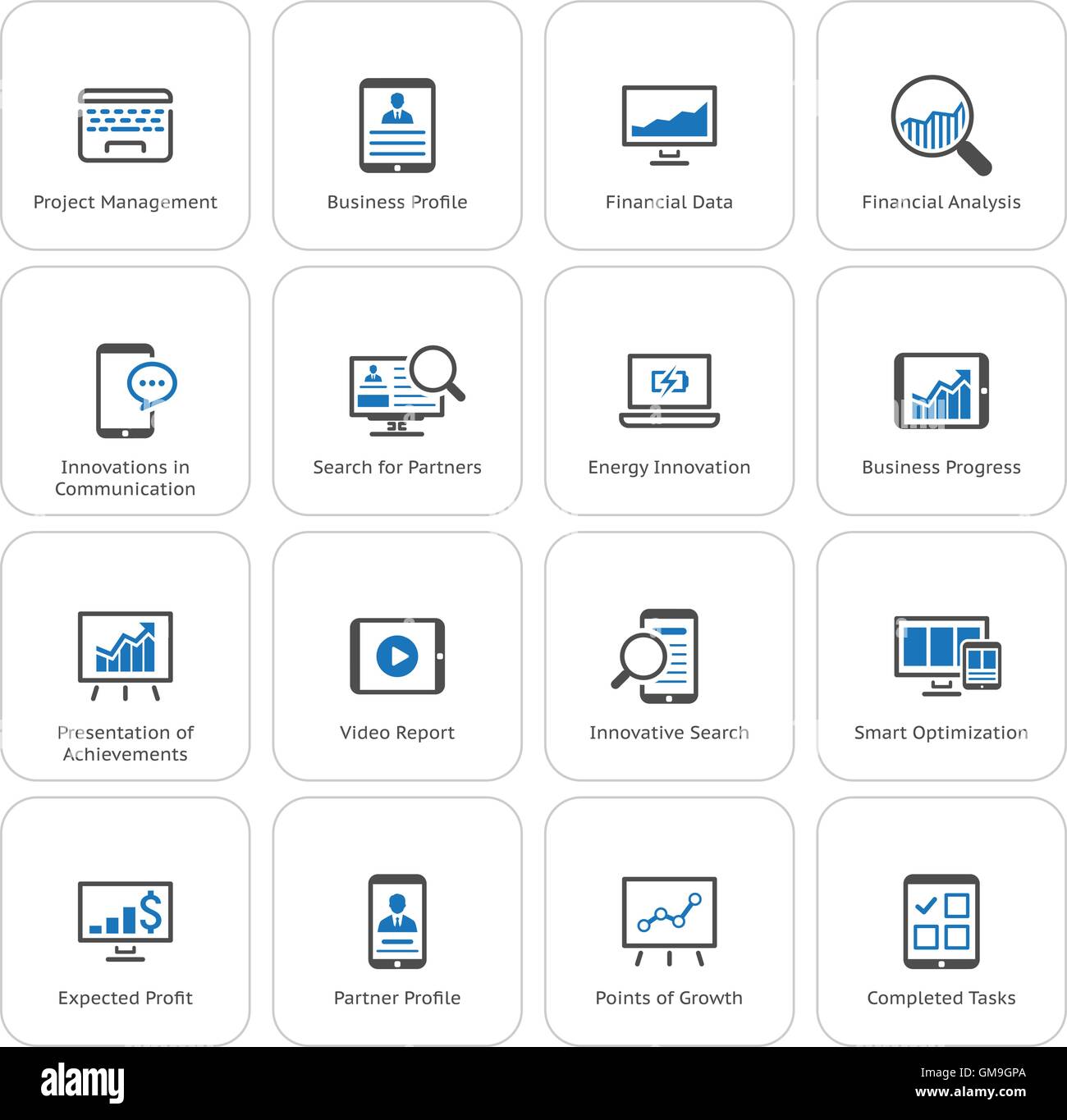 Business and Finances Icons Set. Flat Design Stock Vector Image & Art ...