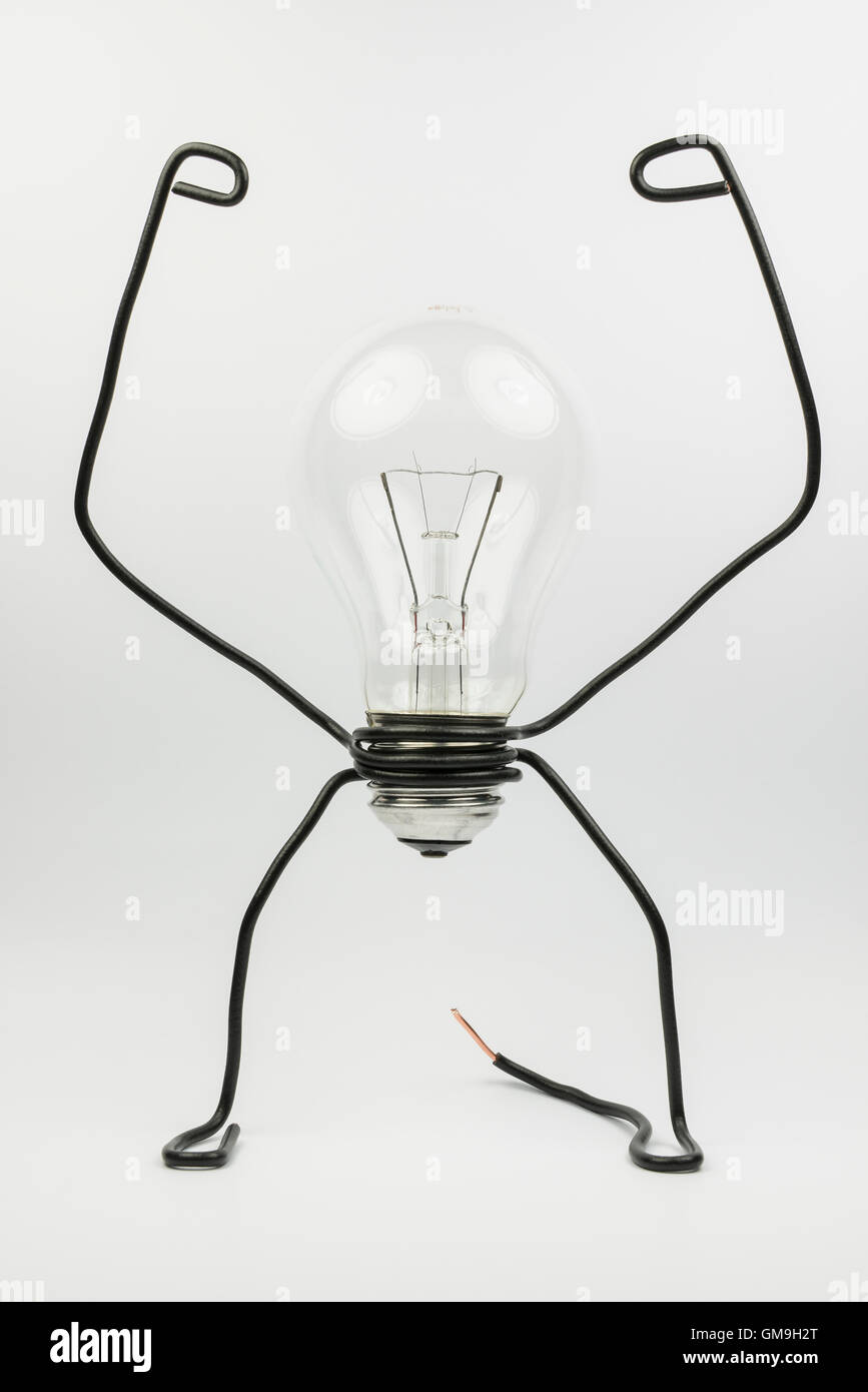 Emotional fantasy figure of a transparant light bulb and black ...