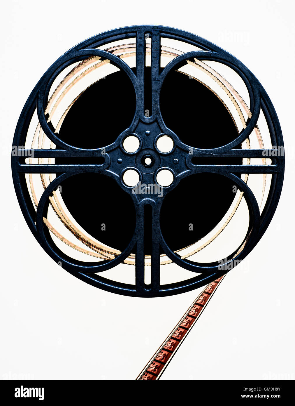 Film reel on white background Stock Photo - Alamy