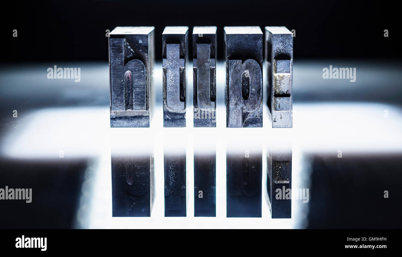 Word "http:" carved in blocks Stock Photo - Alamy