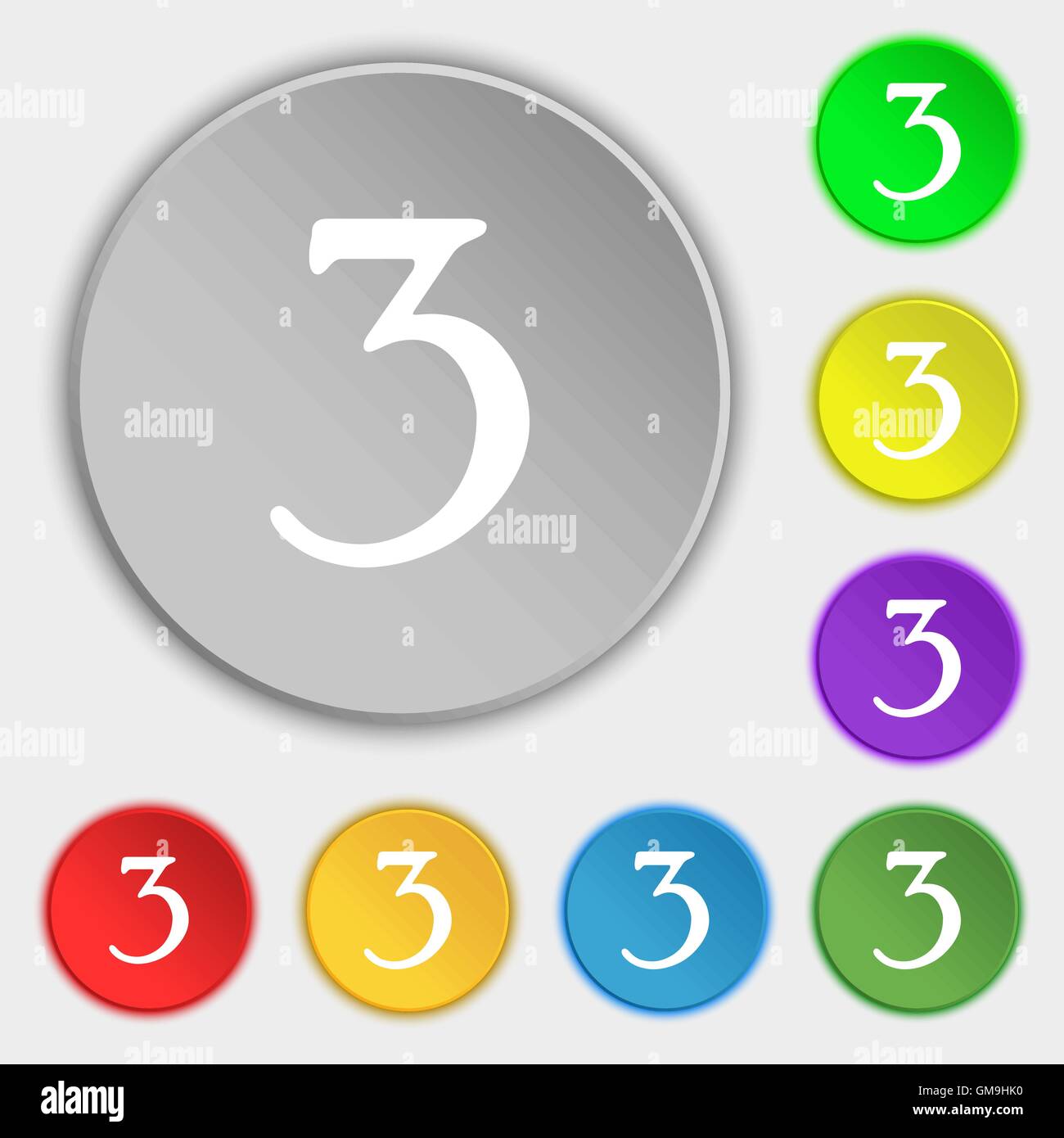 Third place award sign. Winner symbol. Step three. Symbols on eight ...