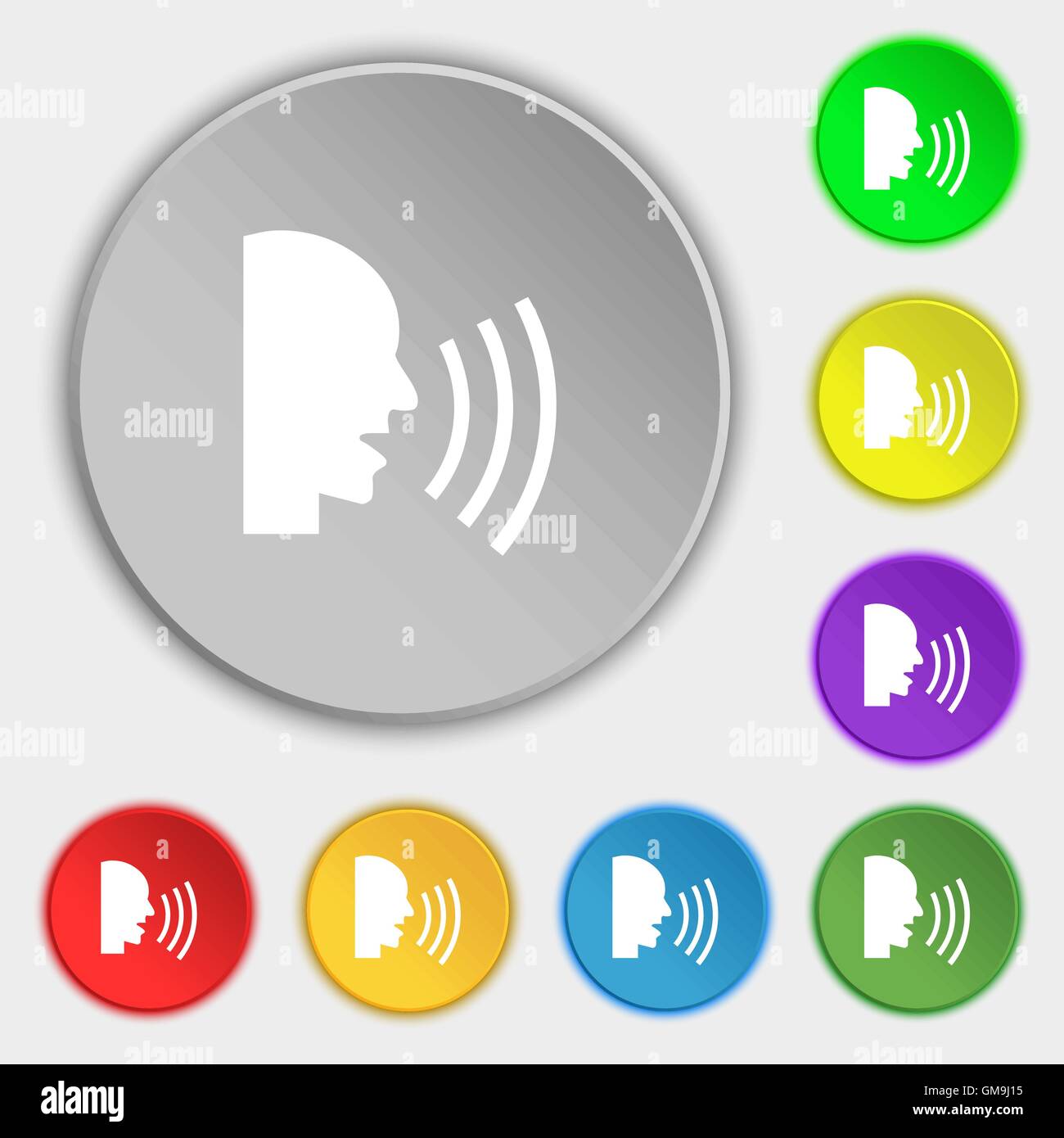 Talking Flat modern web icon. Symbols on eight flat buttons. Vector ...