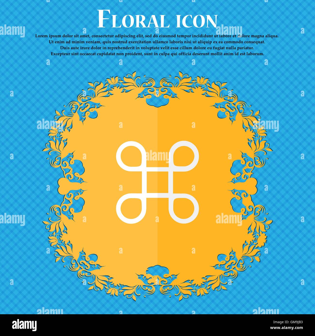 Keyboard Maestro icon. Floral flat design on a blue abstract background ...