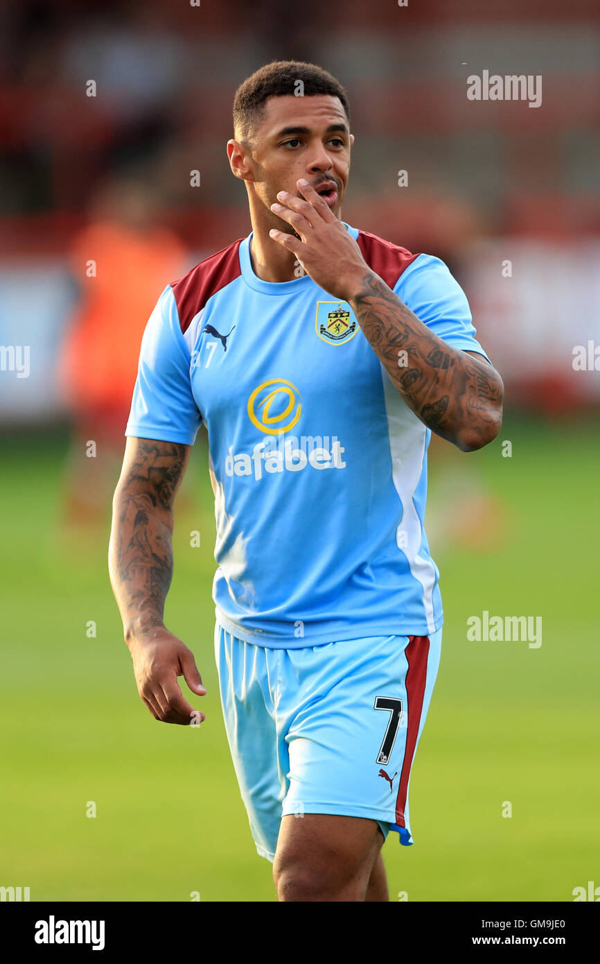 Burnley's Andre Gray before the EFL Cup, Second Round match at the Wham ...
