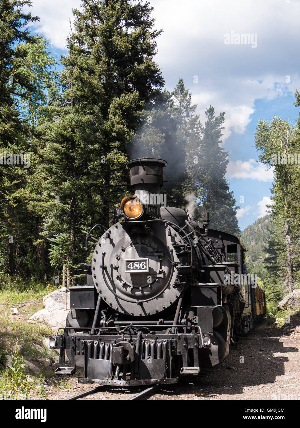 Engine 486 approaching Needleton, Durango and Silverton Narrow Gauge ...