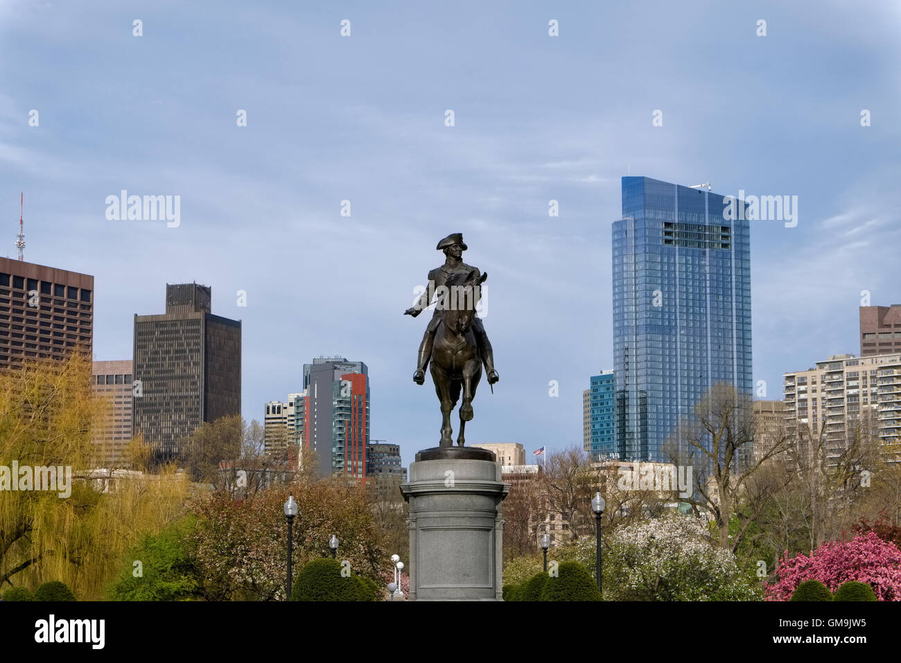 Massachusetts, Boston, Statue of George Washington in Boston Public ...
