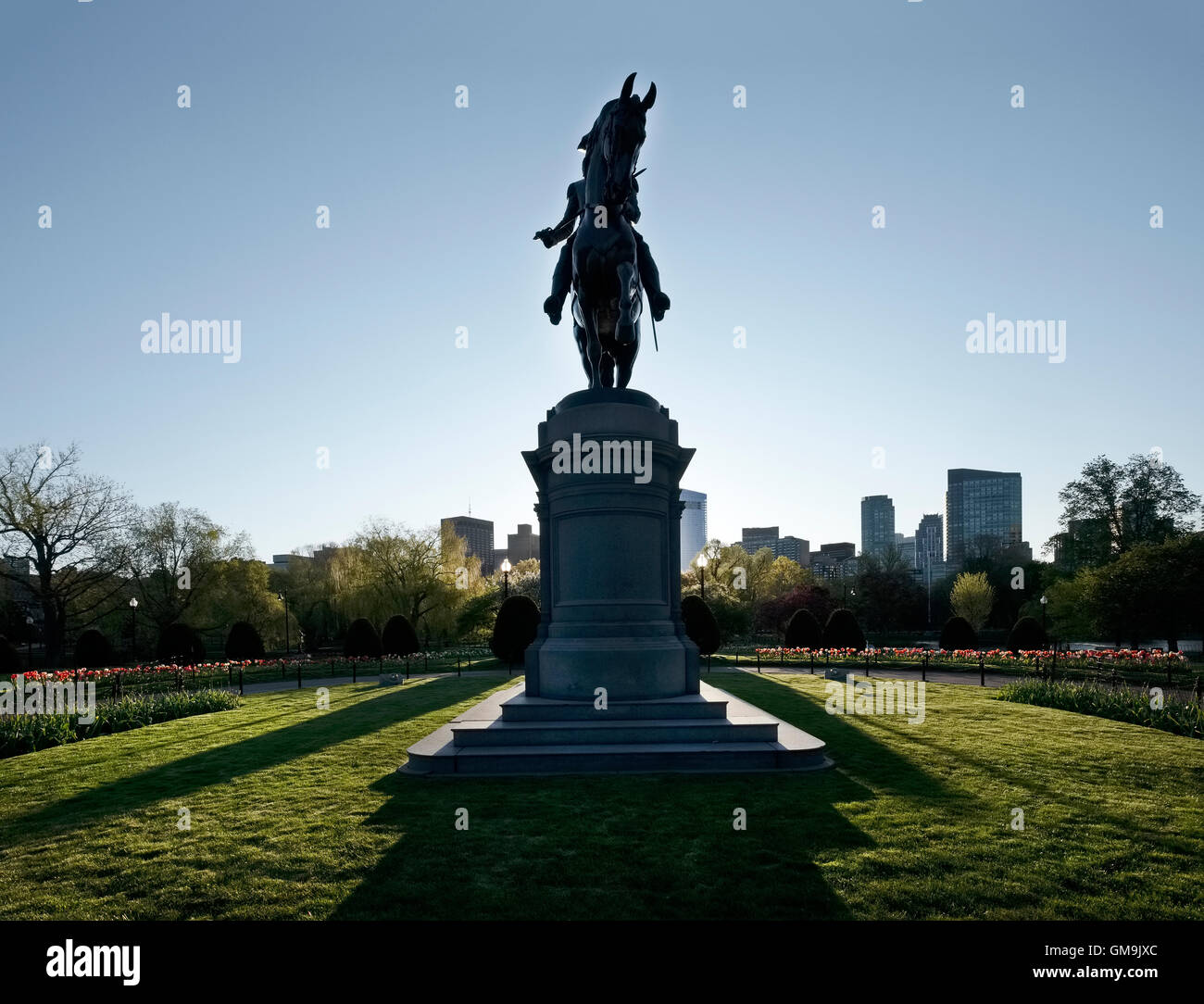 Massachusetts, Boston, Statue of George Washington in Boston Public ...