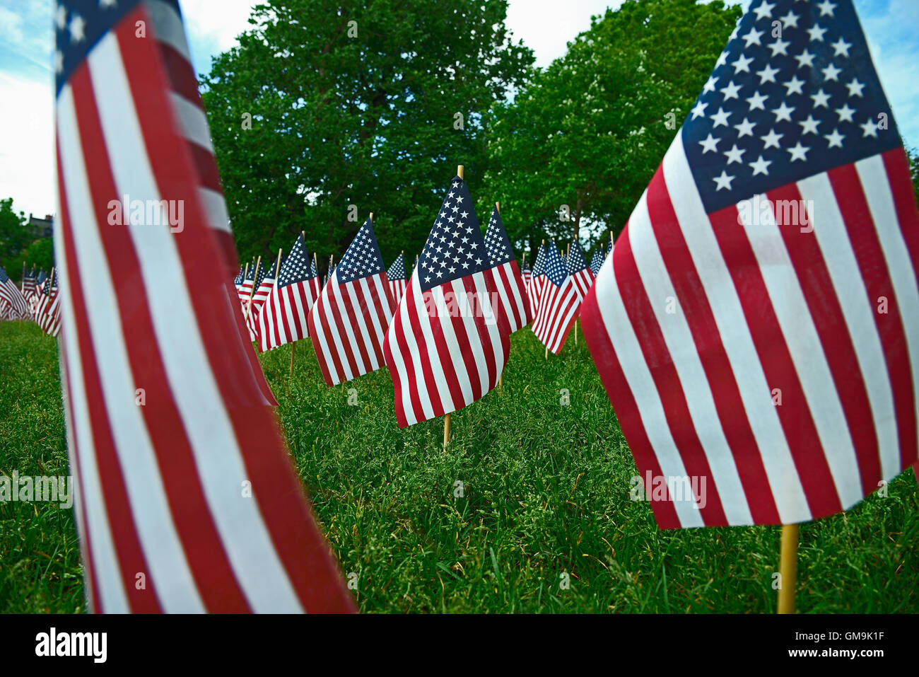 American flags on boston hi-res stock photography and images - Alamy