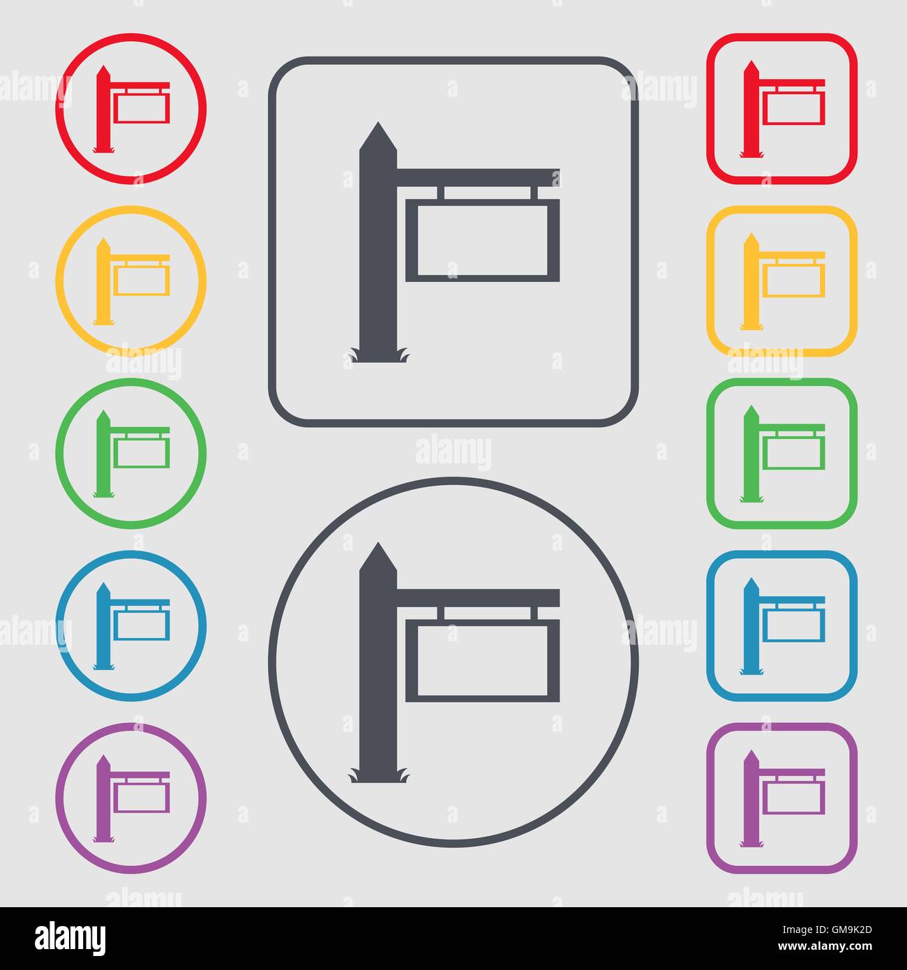 Information Road Sign icon sign. Symbols on the Round and square ...