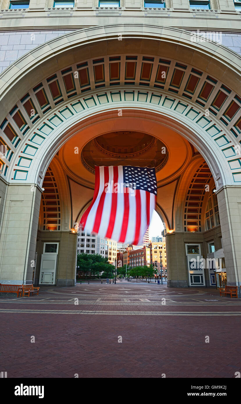 Massachusetts, Boston, Archway entrance to Rose Kennedy Greenway Stock ...