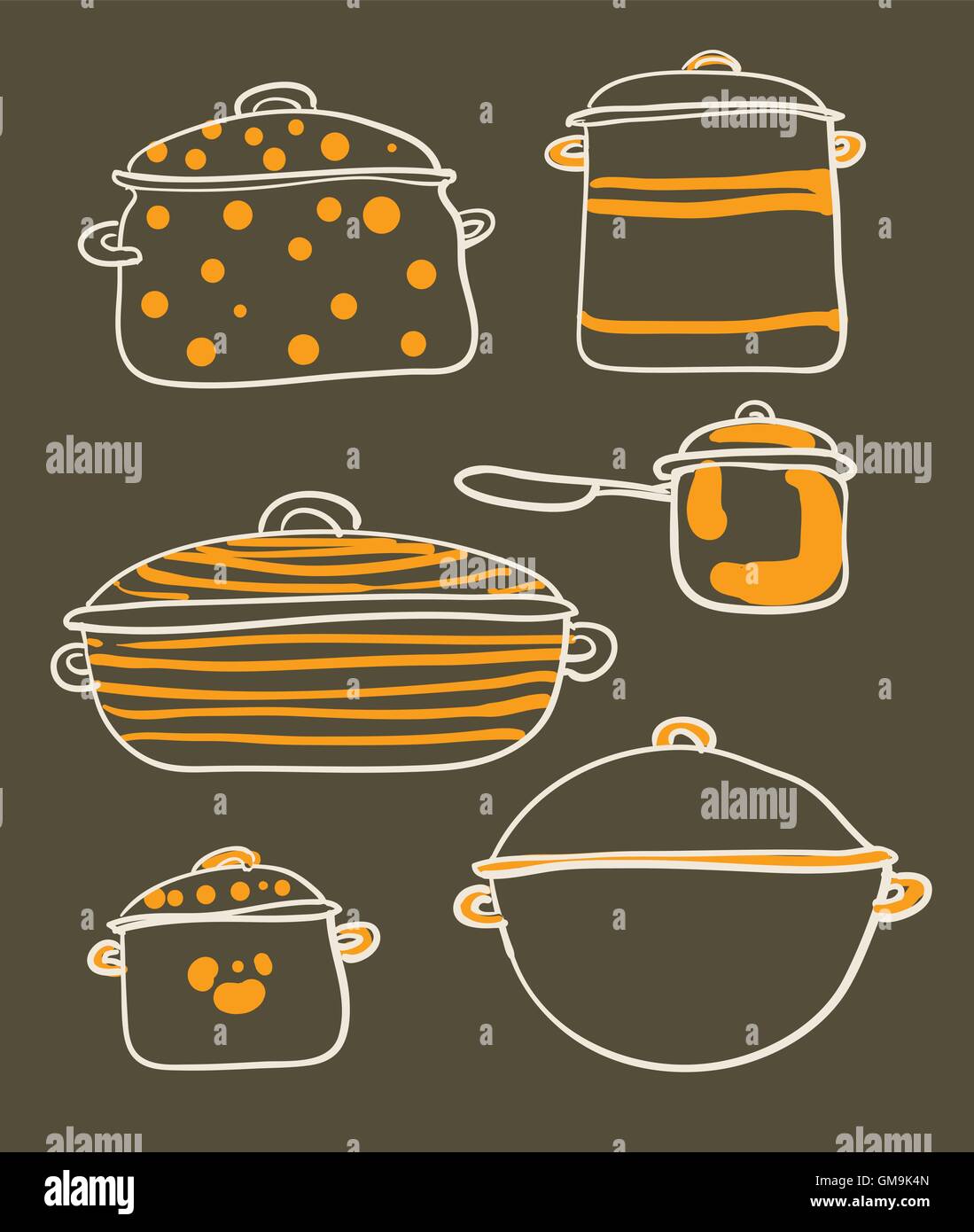 Set empty fry pan Stock Vector Images - Alamy