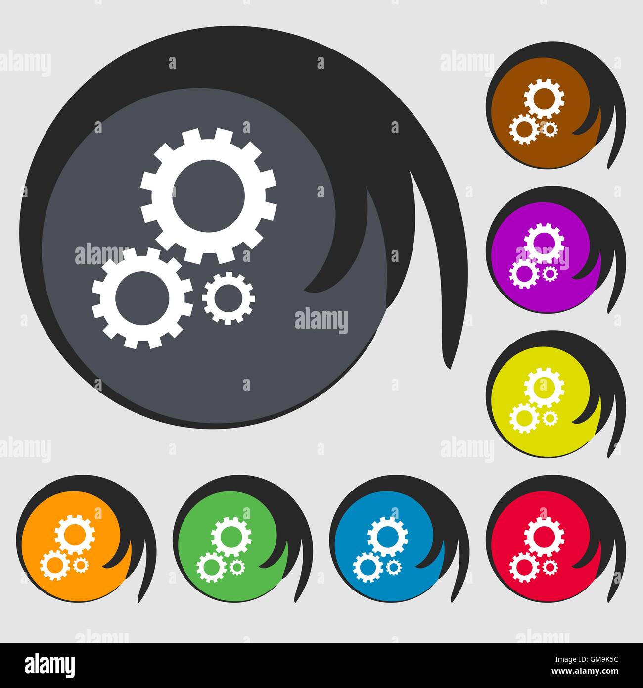 Cog settings sign icon. Cogwheel gear mechanism symbol. Symbols on ...