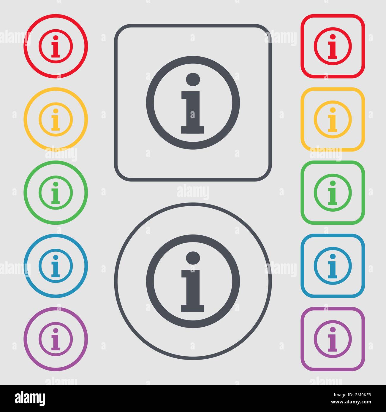 Information sign icon. Info speech bubble symbol. Symbols on the Round ...