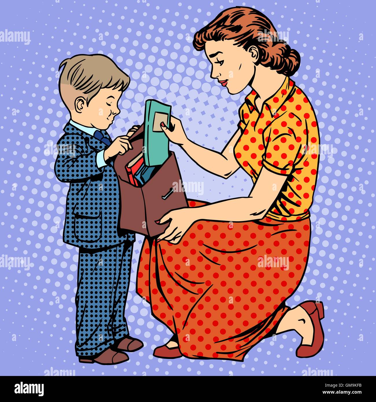 mother help child come to school Stock Vector Image & Art - Alamy