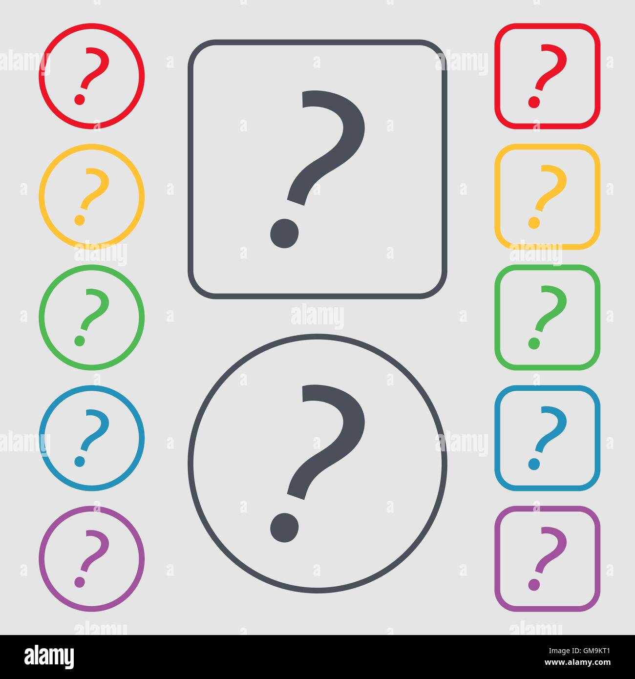 Question mark sign icon. Help symbol. FAQ sign. Symbols on the Round ...