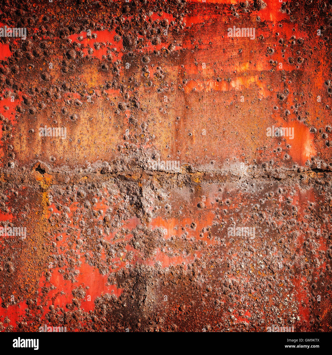 Old red rusted iron wall, square industrial background photo texture ...