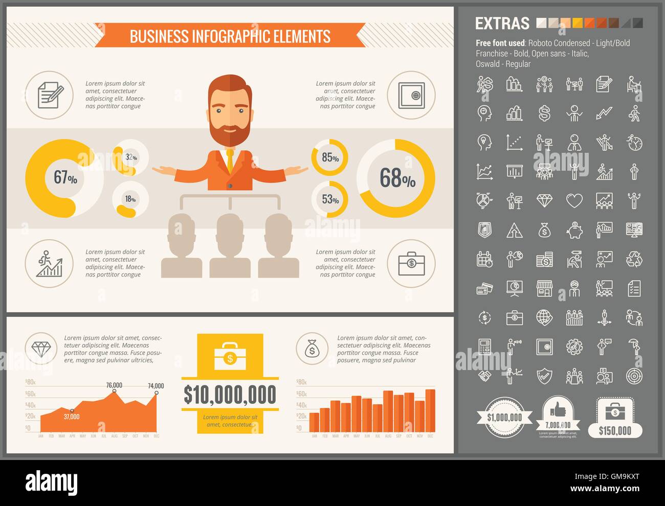 Business flat design Infographic Template Stock Vector Image & Art - Alamy